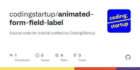 GitHub Codingstartup Animated Form Field Label Source Code For Tutorial Crafted By CodingStartup