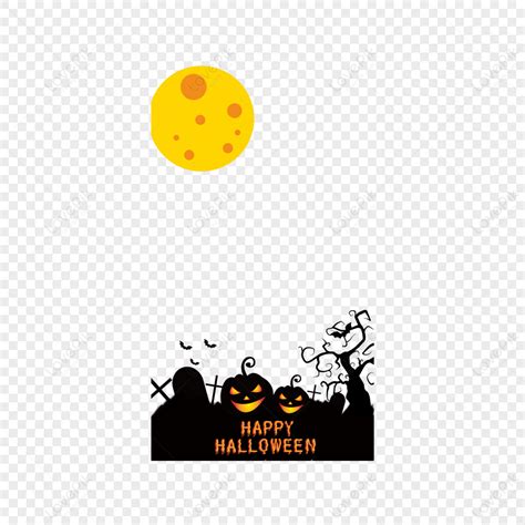 할로윈 호박 실루엣 테두리 실루엣 일러스트 무덤 일러스트 보름달 일러스트 Png 일러스트 무료 다운로드 Lovepik