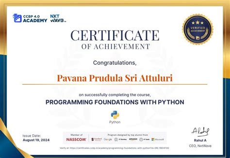 Attuluri Pavana Prudula Sri On Linkedin Python Learning Certification Skills Codingjourney