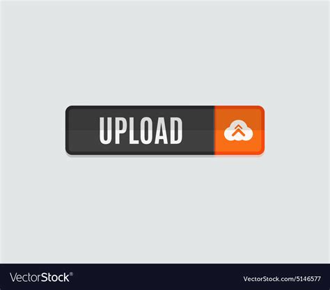 Upload Web Button Flat Design Royalty Free Vector Image