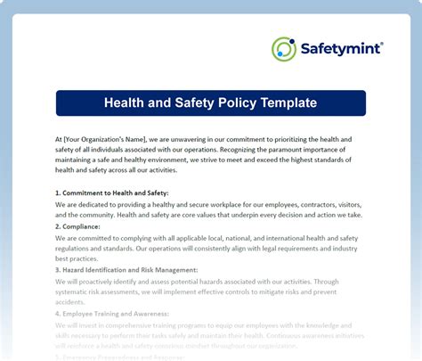 Health And Safety Policy Statement Download Free Pdf And Word Templates