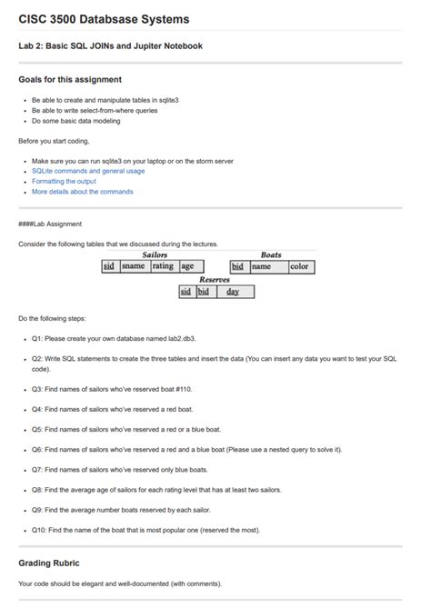 Solved Cisc 3500 Databsase Systems Lab 2 Basic Sql Joins