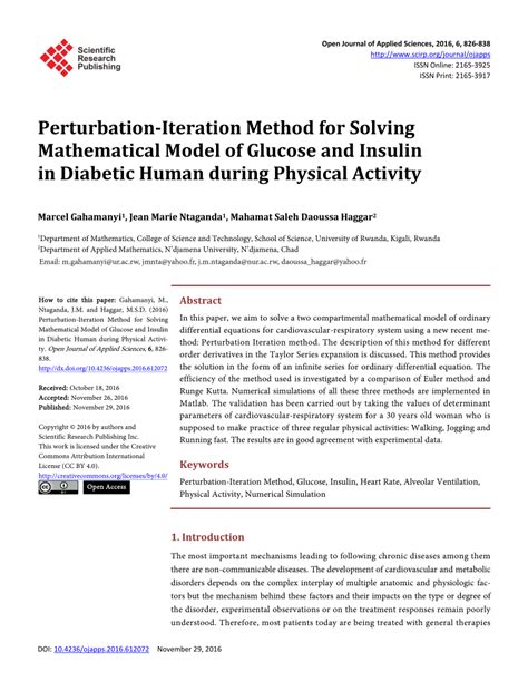 pdf perturbation iteration method for solving mathematical model of