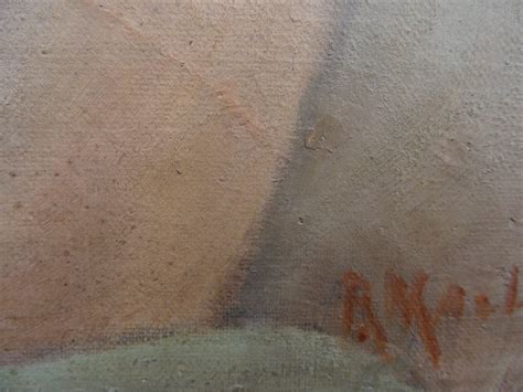 Proantic Oil On Canvas Naked Girl From Back