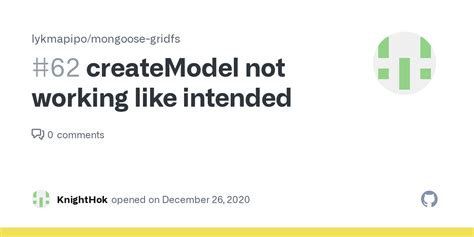 Createmodel Not Working Like Intended · Issue 62 · Lykmapipomongoose