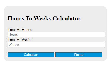 Hours To Weeks Calculator Calculator Academy