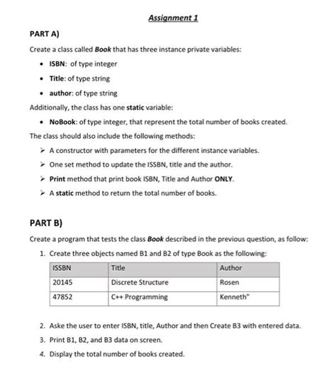 Solved Assignment 1 Part A Create A Class Called Book That