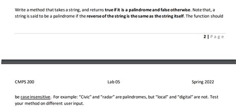 Solved Write A Method That Takes A String And Returns True Chegg