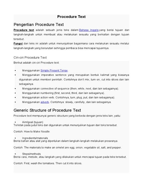 Materi Procedure Text Pdf