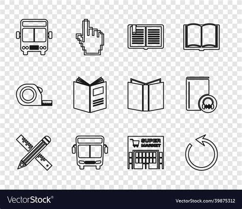 Set Line Crossed Ruler And Pencil Refresh Open Vector Image