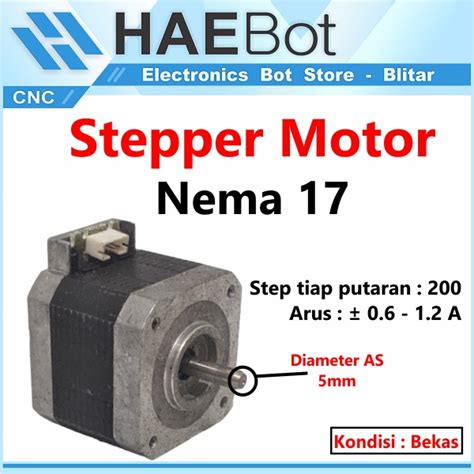 Jual [haebot] Nema 17 Mikro Stepper Motor 42mm 31mm Cnc 3d Printer Axis Mekanik 0 7a 1 1a Dinamo