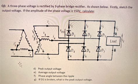 Solved Q3 A Three Phase Voltage Is Rectified By A 3 Phase Bridge