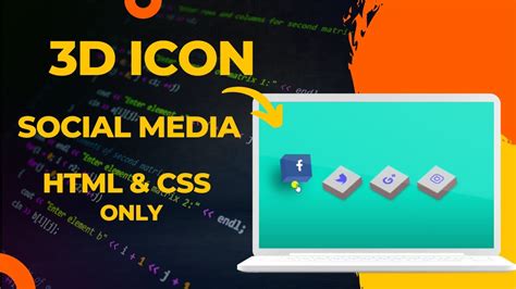 Creating A 3d Social Media Icon Using Html And Css Vikash Abhay Youtube