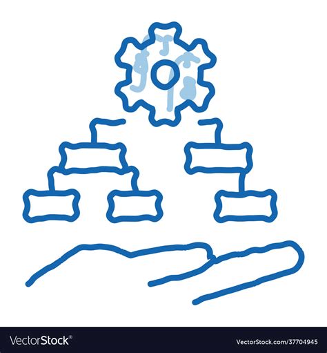 Settings Algorithm Doodle Icon Hand Drawn Vector Image