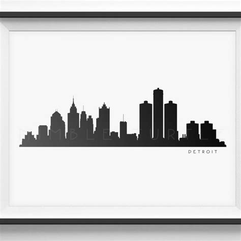 Detroit Skyline Svg Etsy