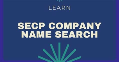 SECP Company Name Search Important Points