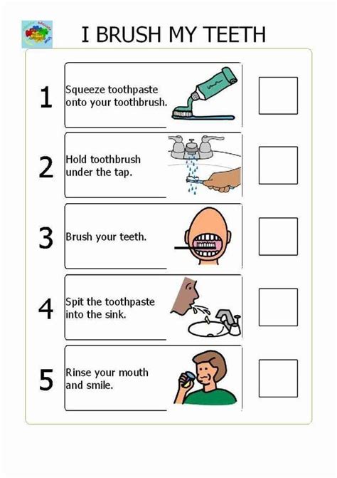 Brushing Teeth Sequence Worksheets