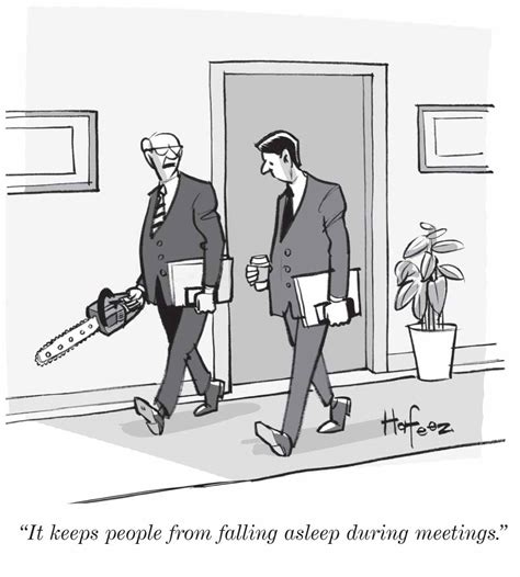 People Meeting Cartoon Asleep