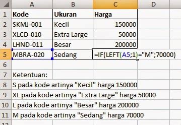 Blog Belajar Ms Excel Fungsi IF LEFT Ms Excel