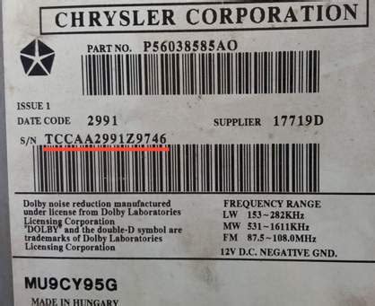Jeep Cherokee Radio Unlock Code Calculator Generator
