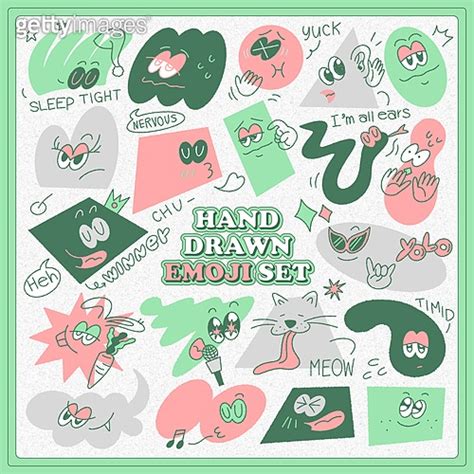 드로잉하기 움직이는활동 손그림 이모티콘 컨셉심볼 얼굴표정 커뮤니케이션컨셉 감정 이미지 Jv13148735 게티이미지뱅크