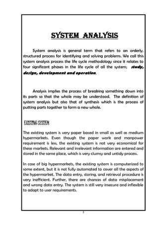 Hyper Market Management System Project 2 Computer Science PDF