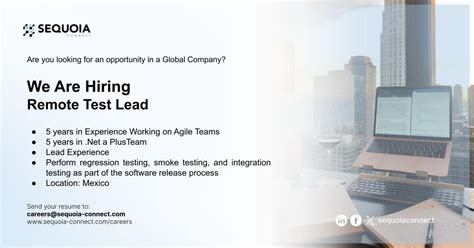 Sequoia Connect On Linkedin Remote Test Lead 94640 Sequoia Connect