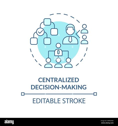Centralized Decision Making Soft Blue Concept Icon Stock Vector Image