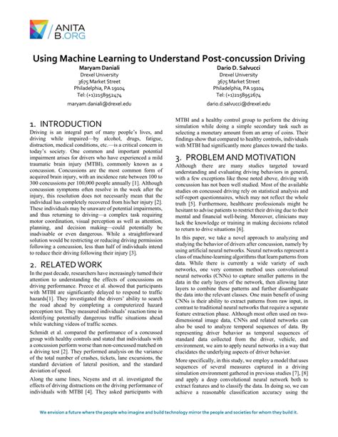 Pdf Using Machine Learning To Understand Post Concussion Driving
