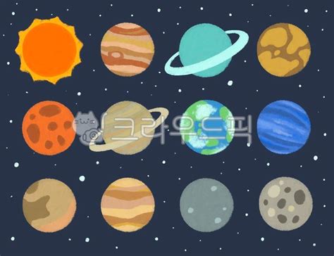 우주 우주일러스트 행성 행성일러스트 우주행성 사진이미지일러스트캘리그라피 Jellycious작가