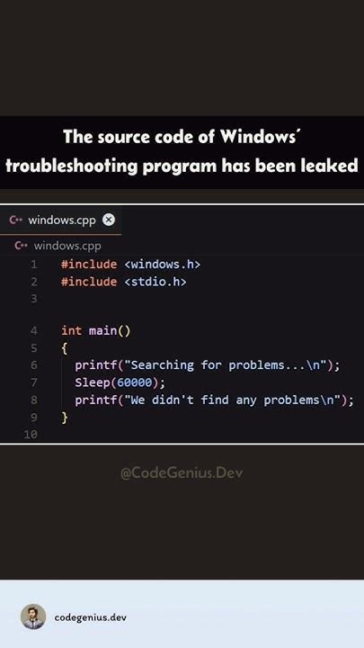 Windows Source Code Leaked 🤯😂 Windows Coding Funny Shorts Shortvideos Youtube