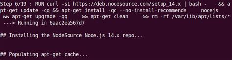 Installing Node Js V14 On Docker Container Doesn T Work Stack Overflow