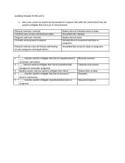 Auditing Module H HW Docx Auditing Module H HW Unit 2 1 User Your Cursor To Match Each