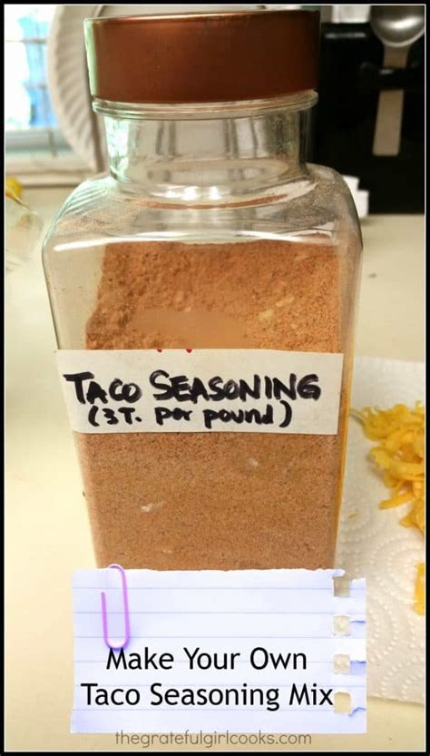 Make Your Own Taco Seasoning Mix The Grateful Girl Cooks