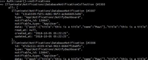 Laravel Database Notification Stack Overflow