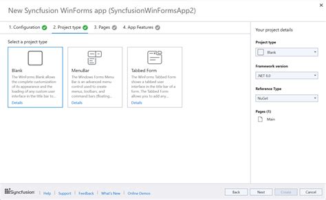 Template Studio Winforms Syncfusion