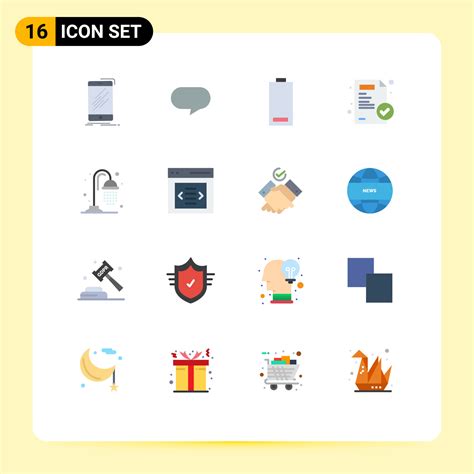 User Interface Pack Of 16 Basic Flat Colors Of Park Medical Report Battery Medical Paper Low