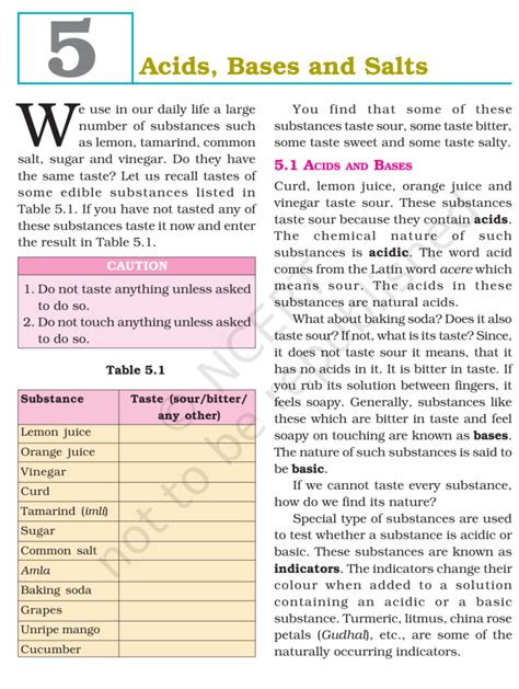 NCERT Book For Class 7 Science Acids Bases And Salts