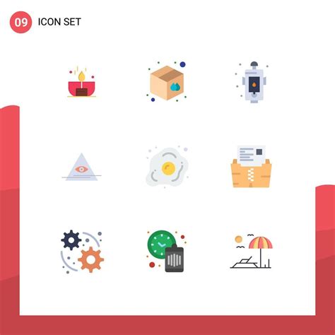 9 Thematic Vector Flat Colors And Editable Symbols Of Triangle Illuminati Print Eye Emergency