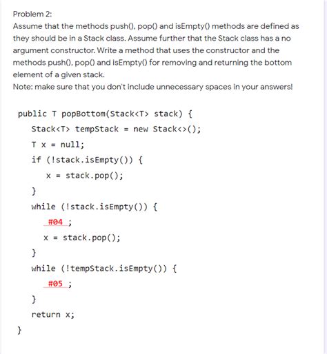 Solved Problem 2 Assume That The Methods Pushpop And