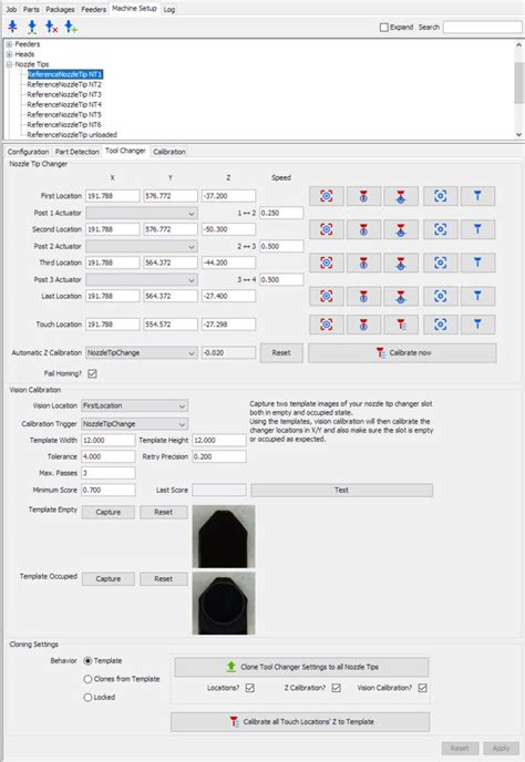 OpenPnP Nozzle Tip Changer Vision Z Calibration Part Height Sensing