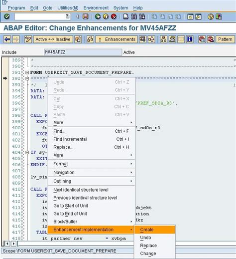 User Exit Implicit Enhancement Learnsapabap