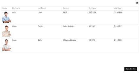 Export Images Devextreme Data Grid Codesandbox