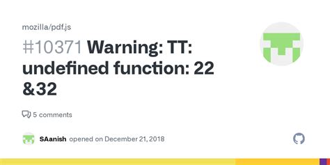 Warning Tt Undefined Function 22 And32 · Issue 10371 · Mozillapdfjs · Github