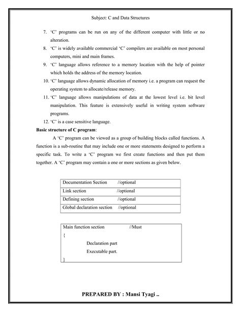 Notes Of C Programming 1st Unit BCA I SEM DOC Programming Languages Computing