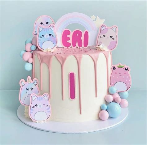 Squishmallow Cake 🩵🩷 Tort Squishmallows Squishmellows Birthday Cake