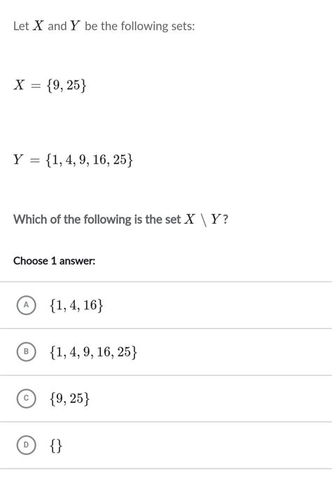 Solved Let X And Y Be The Following Sets X 925