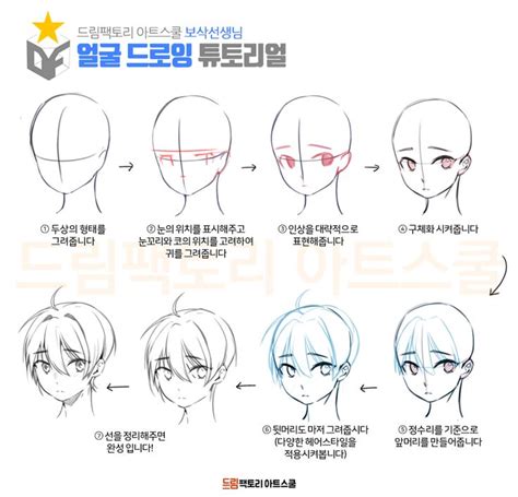 드팩 드림팩토리 아트스쿨 보삭 선생님 캐릭터 얼굴 두상 이목구비 머리카락 드로잉 튜토리얼 드로잉 강좌 그리기 얼굴 그림