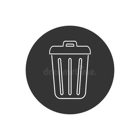 Trash Line Icon Set In Trendy Flat Design Vector Stock Vector