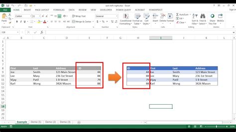 Sort Columns From Left To Right Youtube